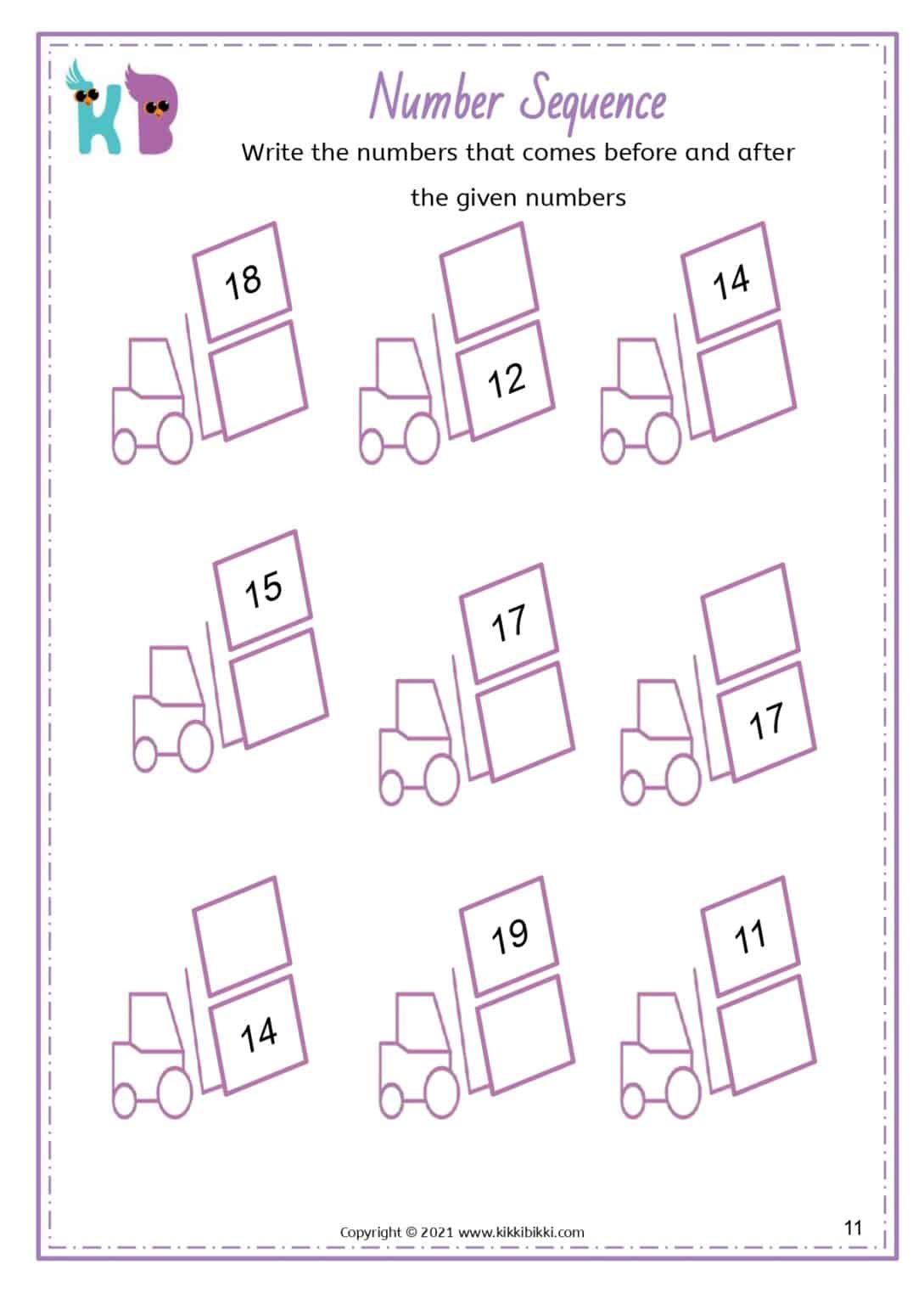 Number Sequence Worksheets - Free Printable