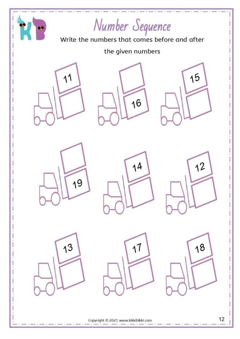 Number Sequence Worksheets - Free Printable
