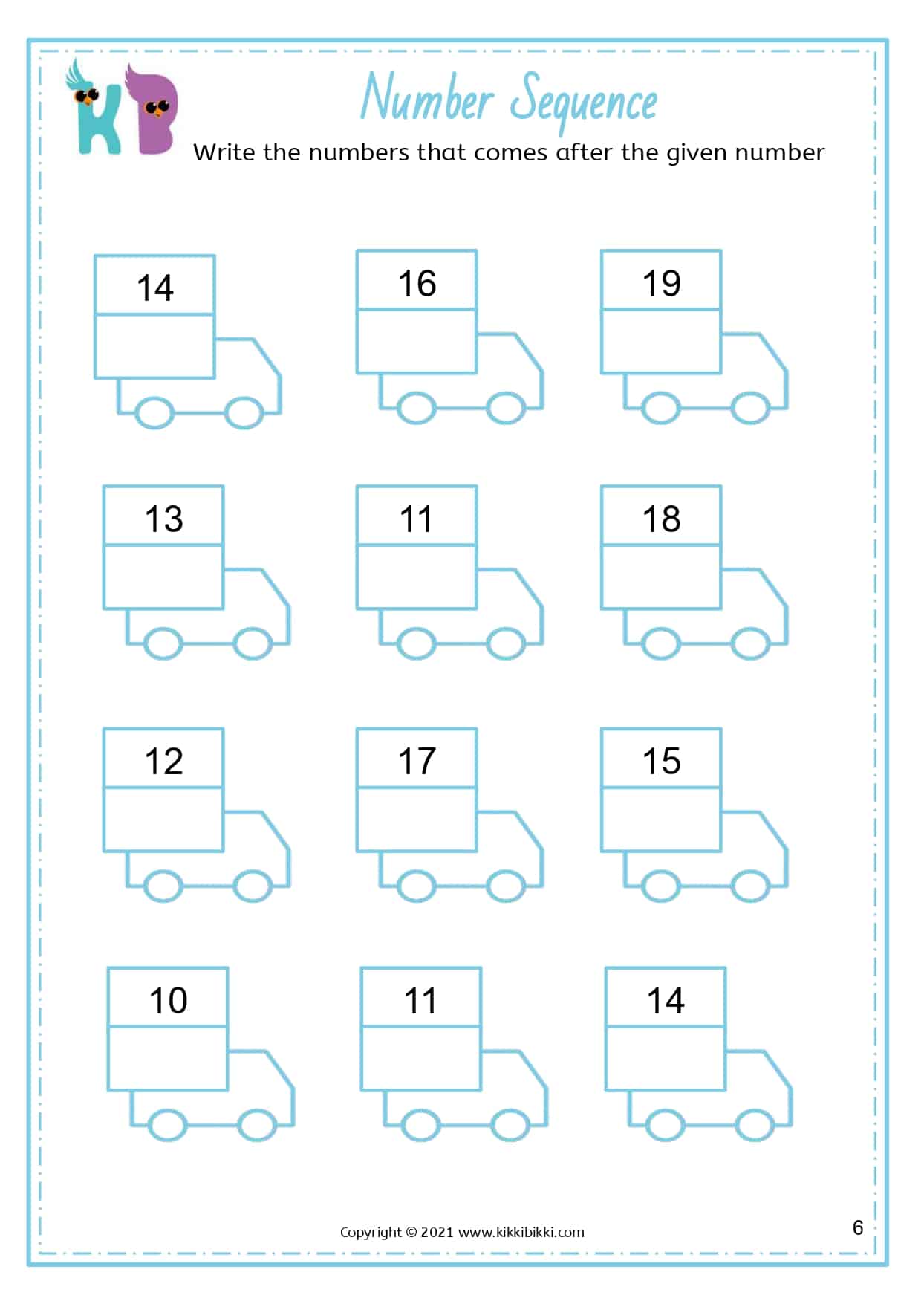 Number Sequence Worksheets - Free Printable