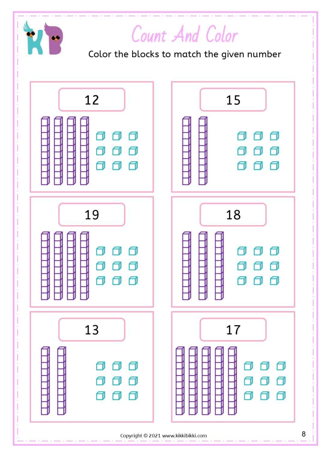 PLACE VALUE - Free Math Kindergarten Worksheets - KikkiBikki