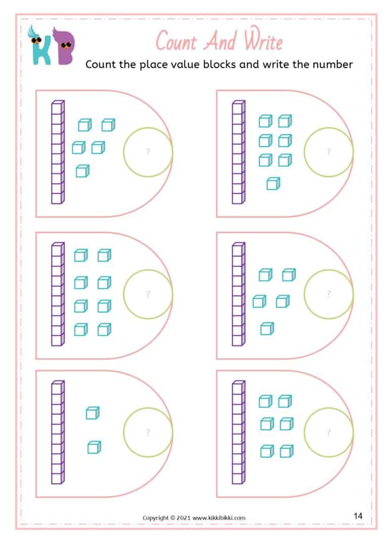PLACE VALUE - Free Math Kindergarten Worksheets - KikkiBikki