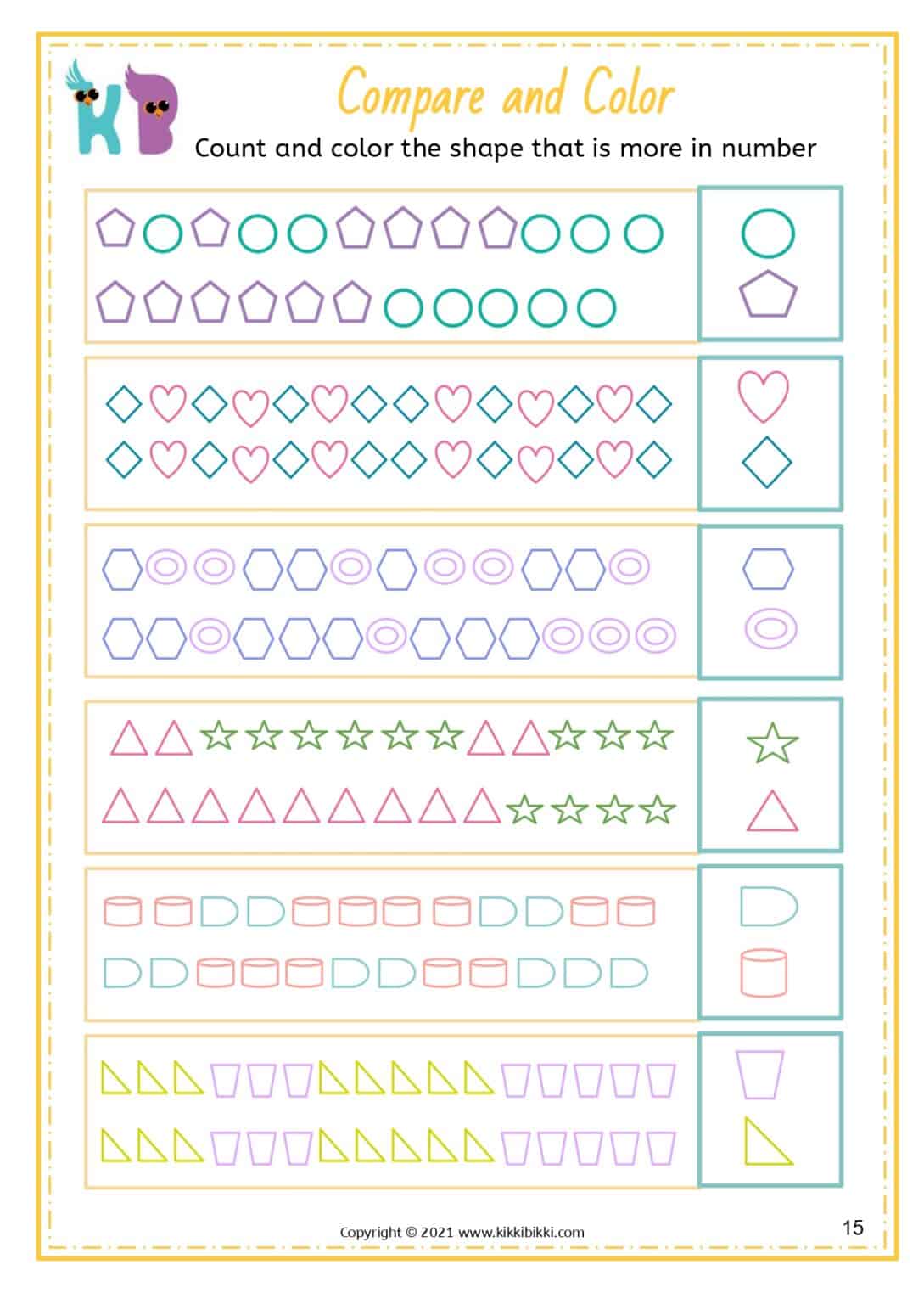 Greater Than / Lesser Than - Free Math Printable Worksheets