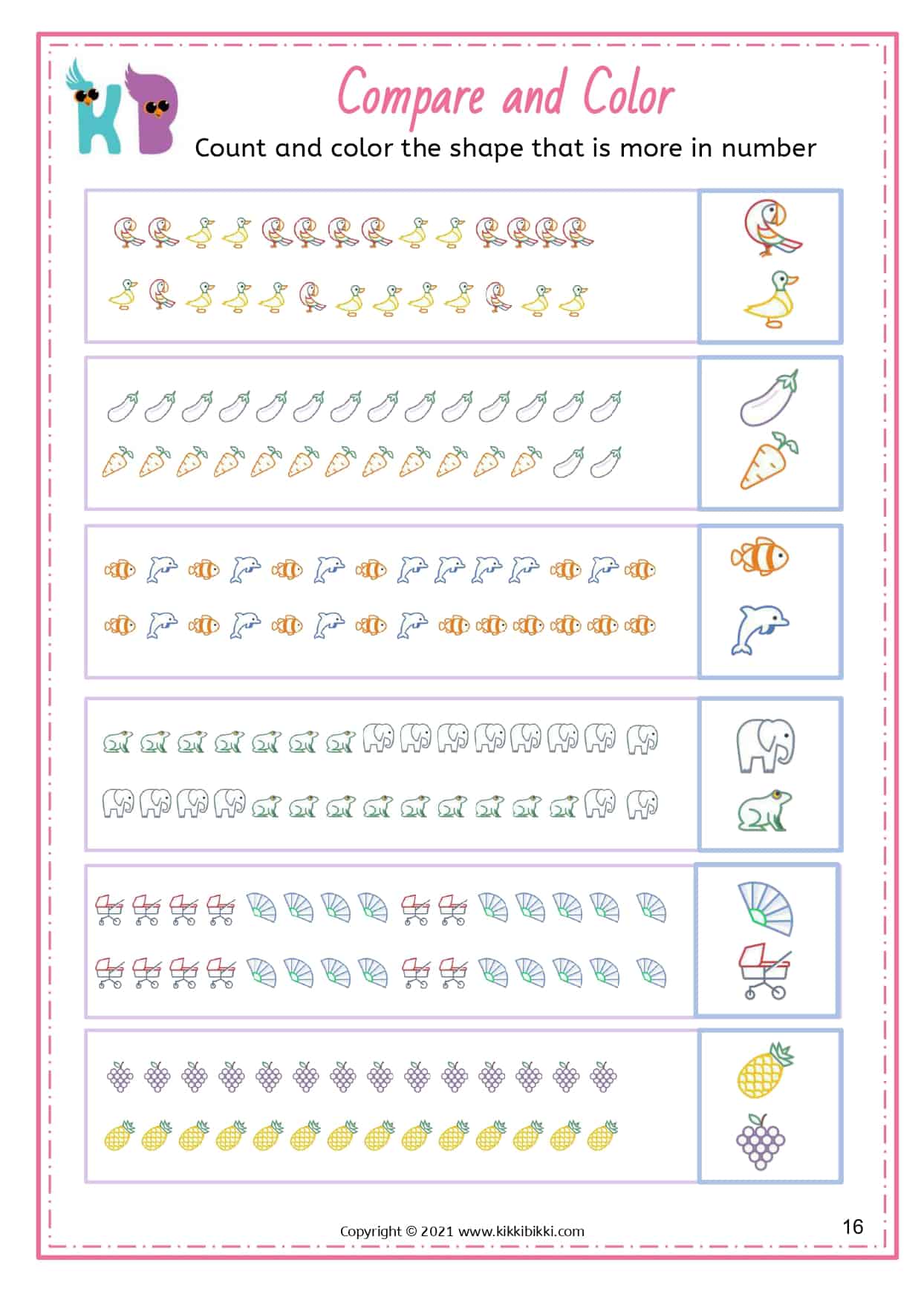 Greater Than / Lesser Than - Free Math Printable Worksheets