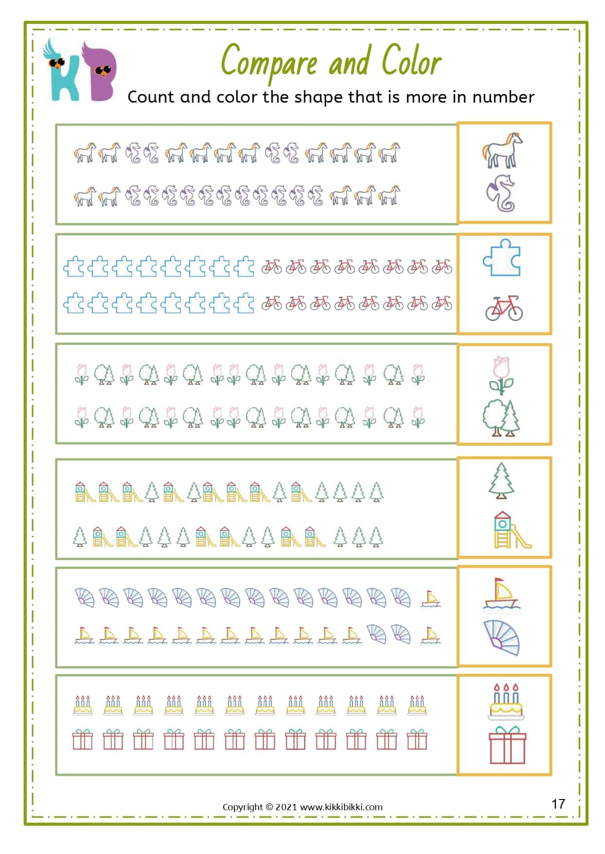 Greater Than / Lesser Than - Free Math Printable Worksheets