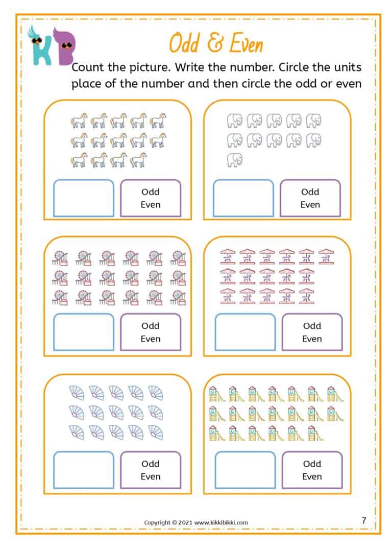 ODD / EVEN - Free Kindergarten Worksheets