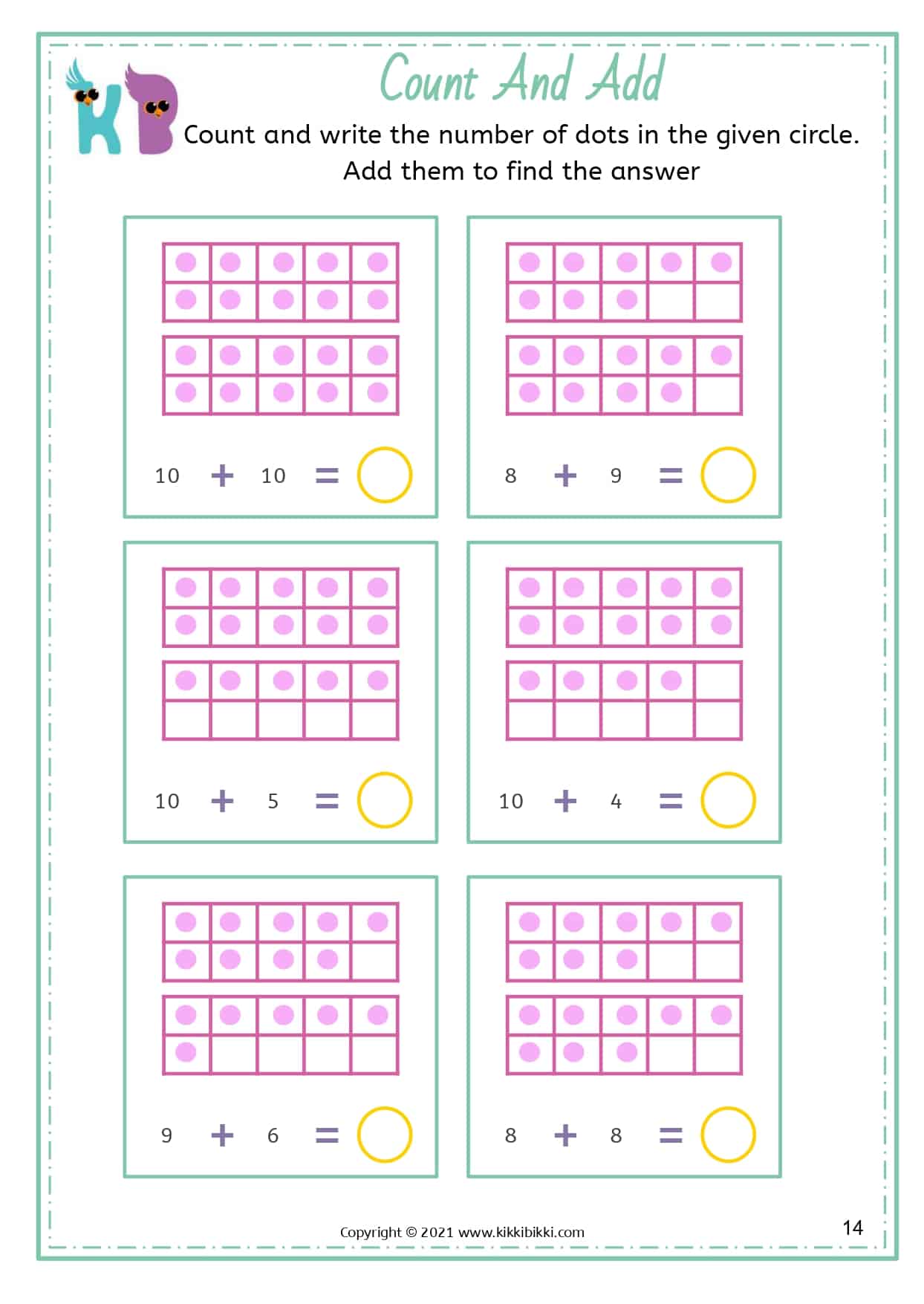 Free Math Printable - ADDITION WORKSHEETS