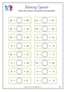 BALANCING EQUATION WORKSHEETS - Free Math Printable