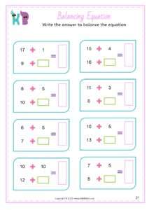 BALANCING EQUATION WORKSHEETS - Free Math Printable
