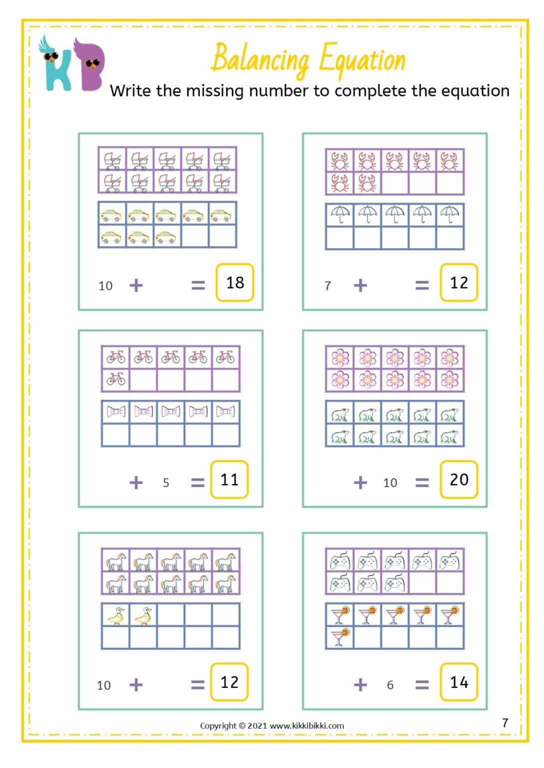BALANCING EQUATION WORKSHEETS - Free Math Printable