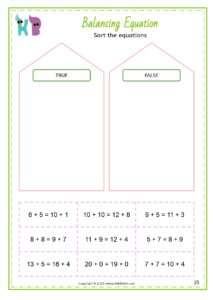 BALANCING EQUATION WORKSHEETS - Free Math Printable