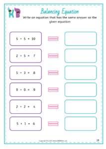 BALANCING EQUATION WORKSHEETS - Free Math Printable