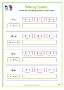BALANCING EQUATION - Free Math Printable Worksheets