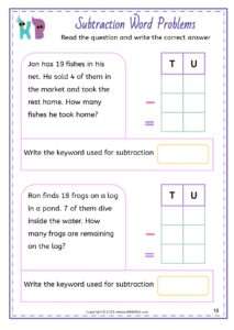 SUBTRACTION - Free Math Printable Worksheets - KikkiBikki