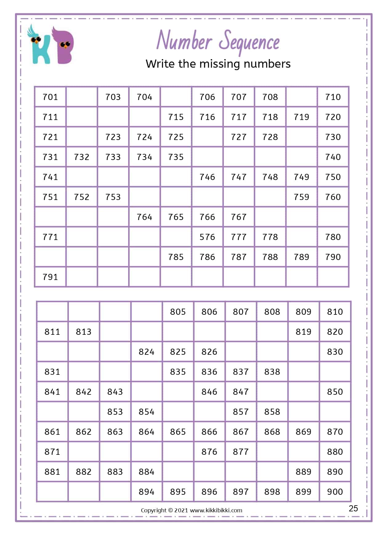 COUNTING BEYOND 100 - KikkiBikki - Free Math Worksheets
