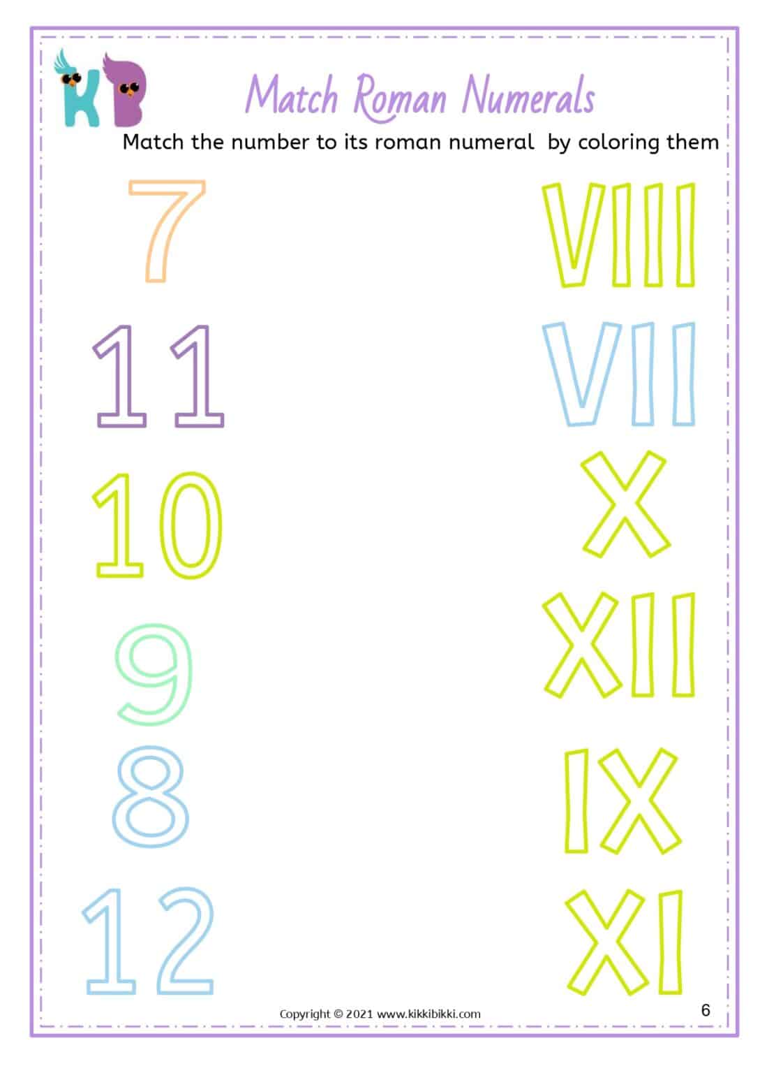 ROMAN NUMERALS for Kindergarteners - KikkiBikki