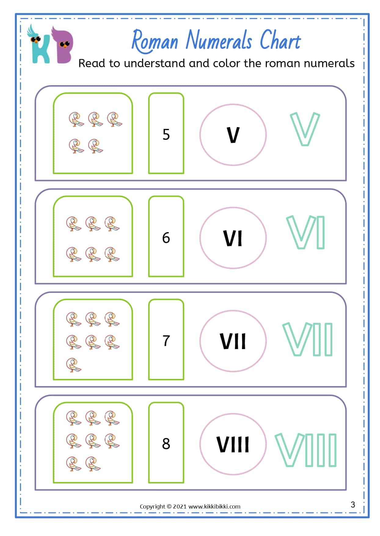 ROMAN NUMERALS for Kindergarteners - KikkiBikki