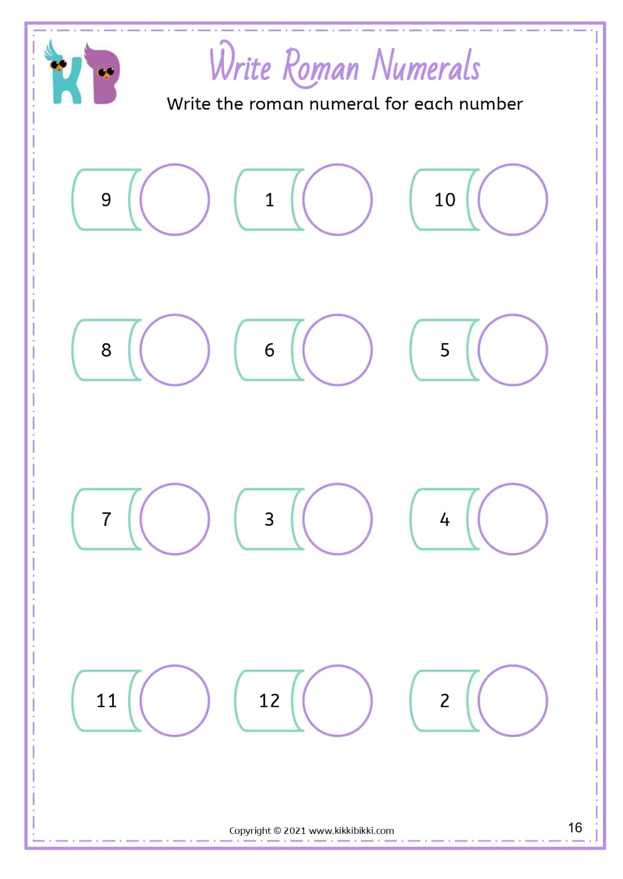 ROMAN NUMERALS for Kindergarteners - KikkiBikki