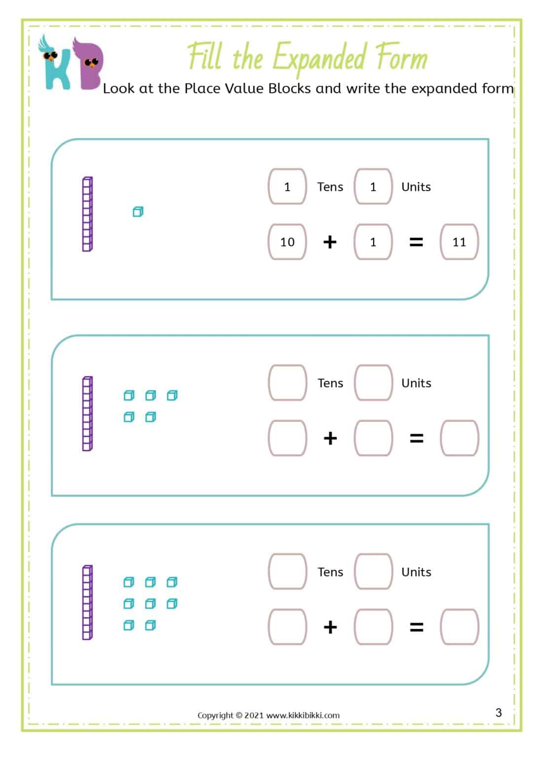 EXPANDED FORM - KikkiBikki - Free Math Printable Worksheets
