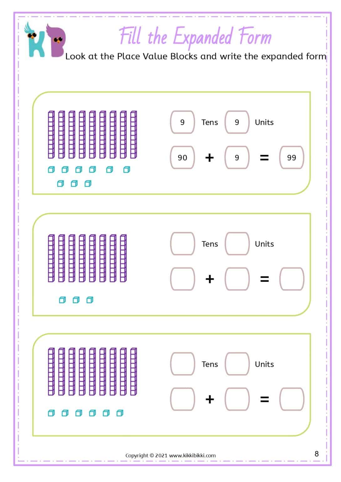 EXPANDED FORM - KikkiBikki - Free Math Printable Worksheets