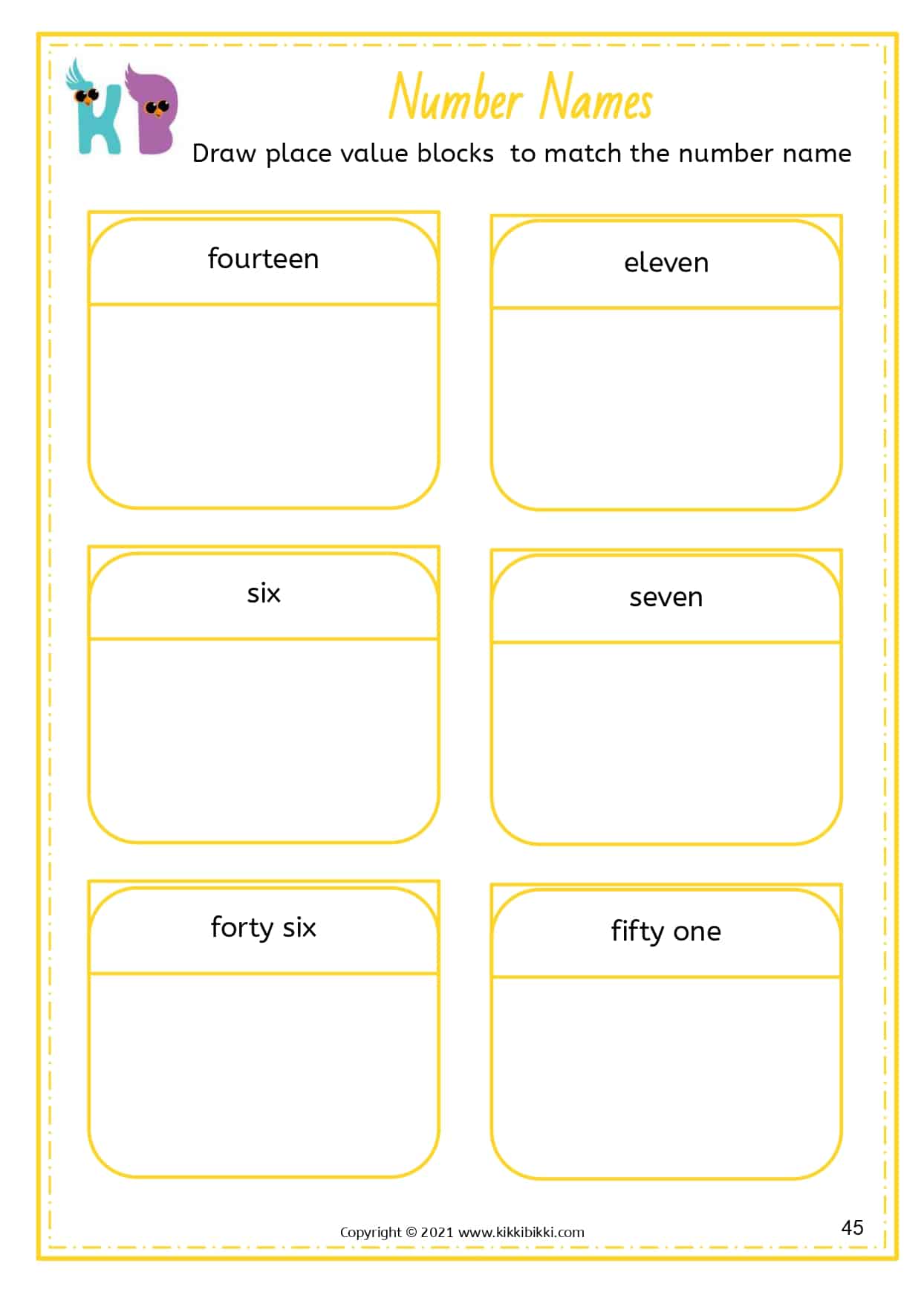 NUMBER NAMES - KikkiBikki - Kindergarten Worksheets