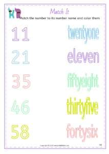 NUMBER NAMES - KikkiBikki - Kindergarten Worksheets