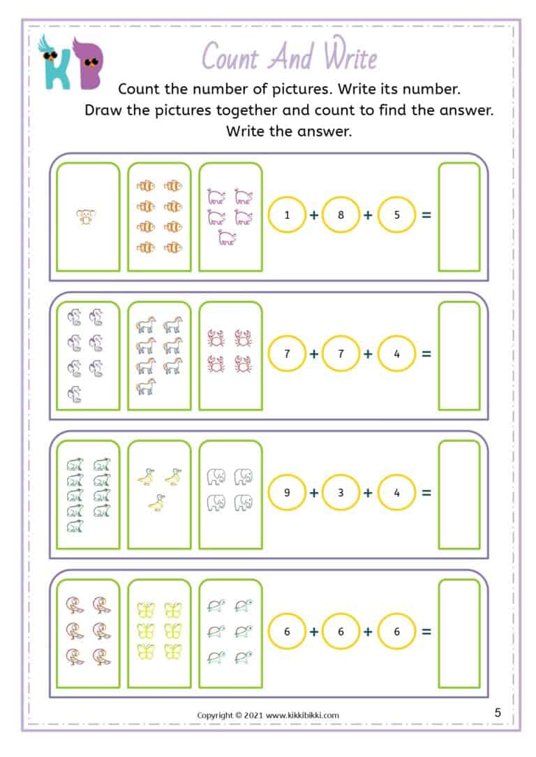 ADDITION - KikkiBikki - Free Math Printable Worksheets