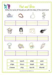 ch, sh, th Worksheets for Kindergarten - Free Printable - KikkiBikki