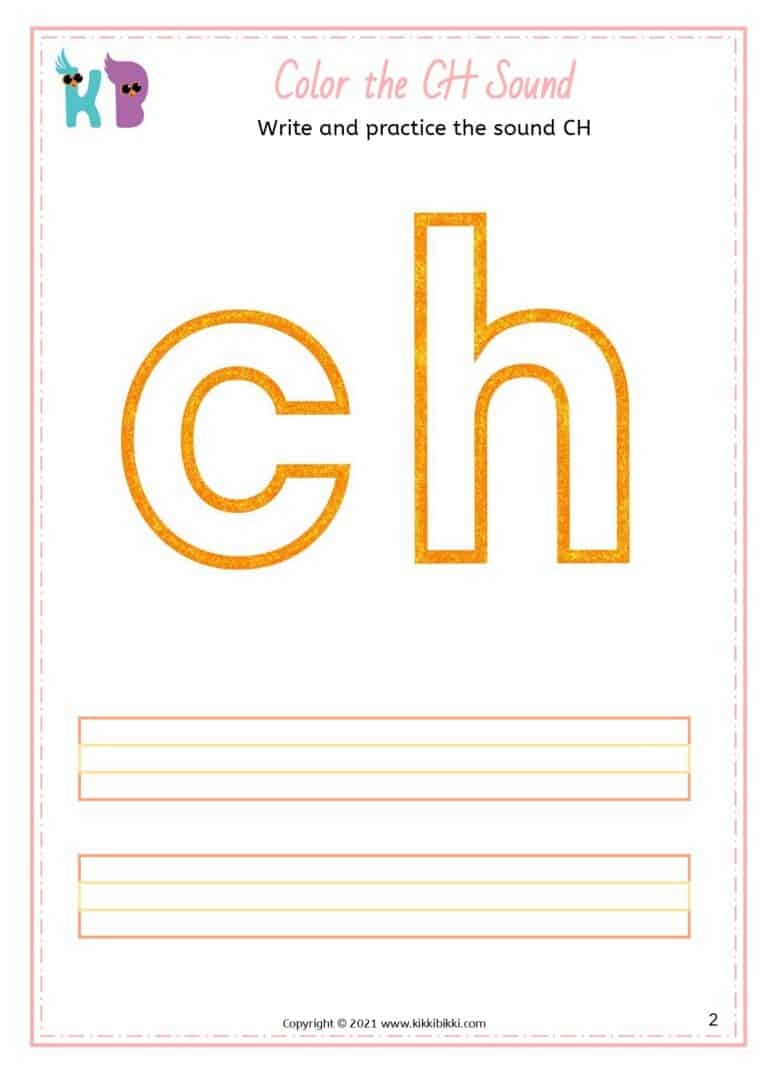 ch Words - Kindergarten Worksheet - Free Phonics Printable