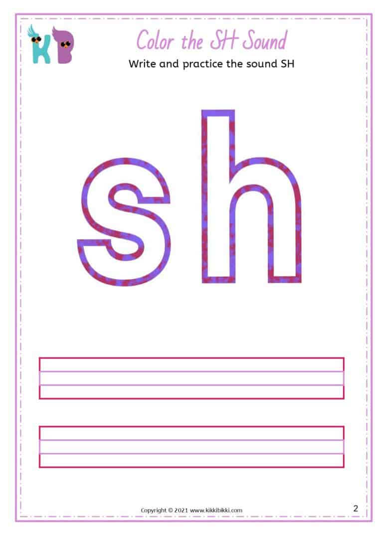 sh Words - Kindergarten Worksheet - Free Phonics Printable