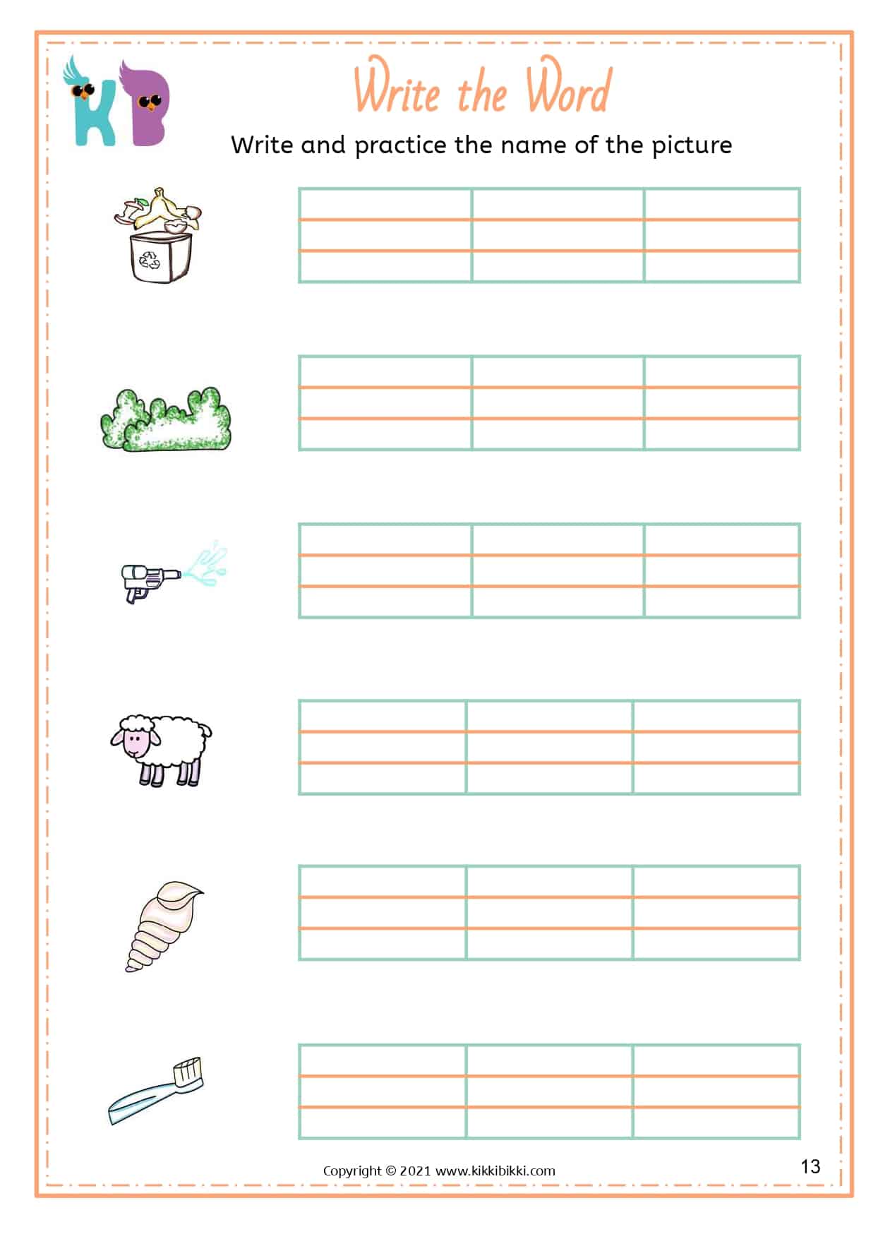 sh Words - Kindergarten Worksheet - Free Phonics Printable