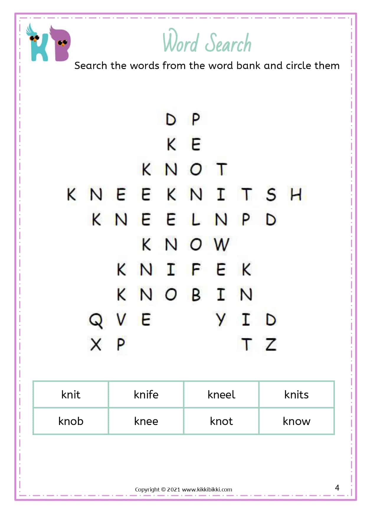 Exploring 'WR', 'KN', and 'GN' Sounds – Interactive Worksheets