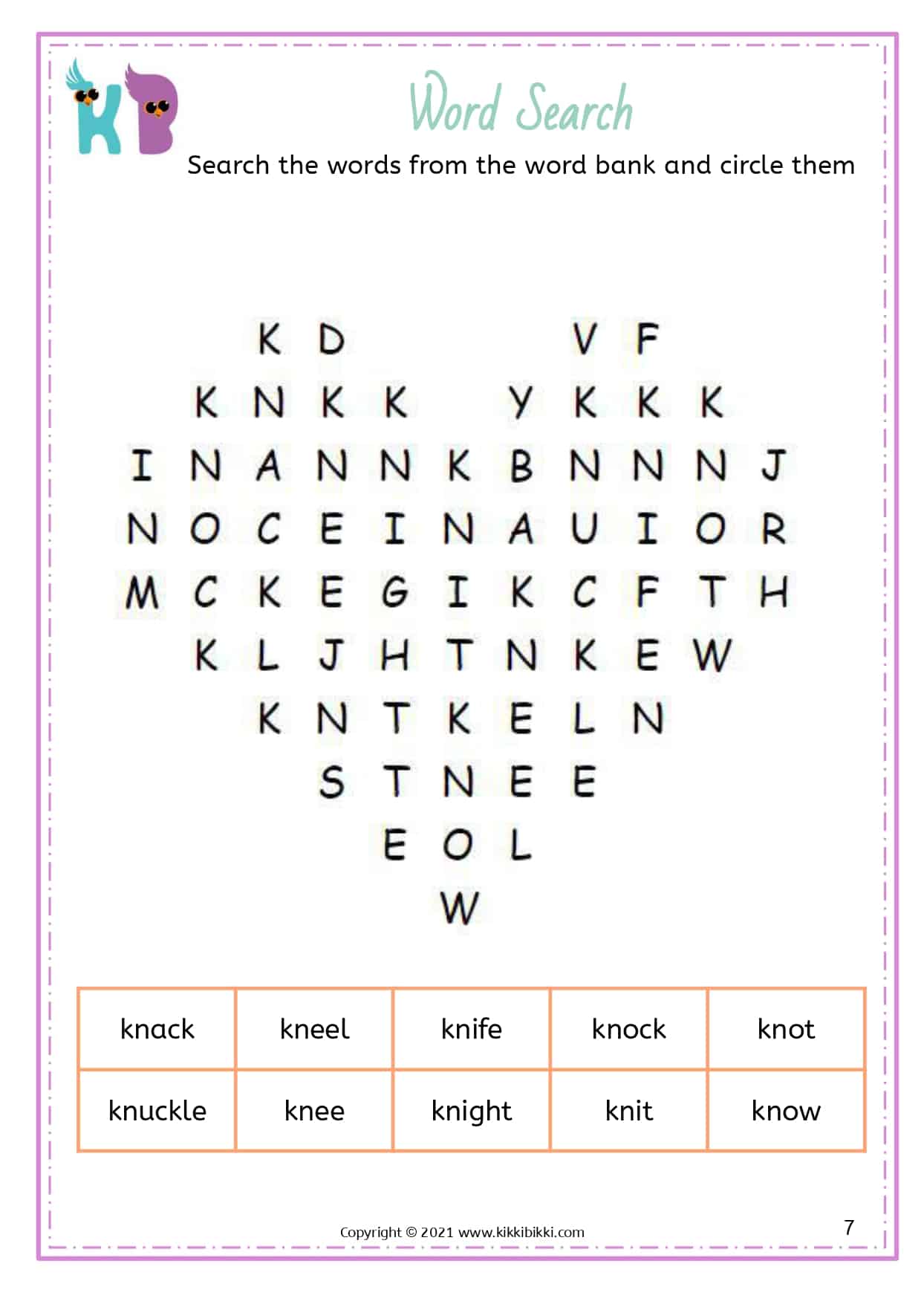 Exploring 'WR', 'KN', and 'GN' Sounds – Interactive Worksheets