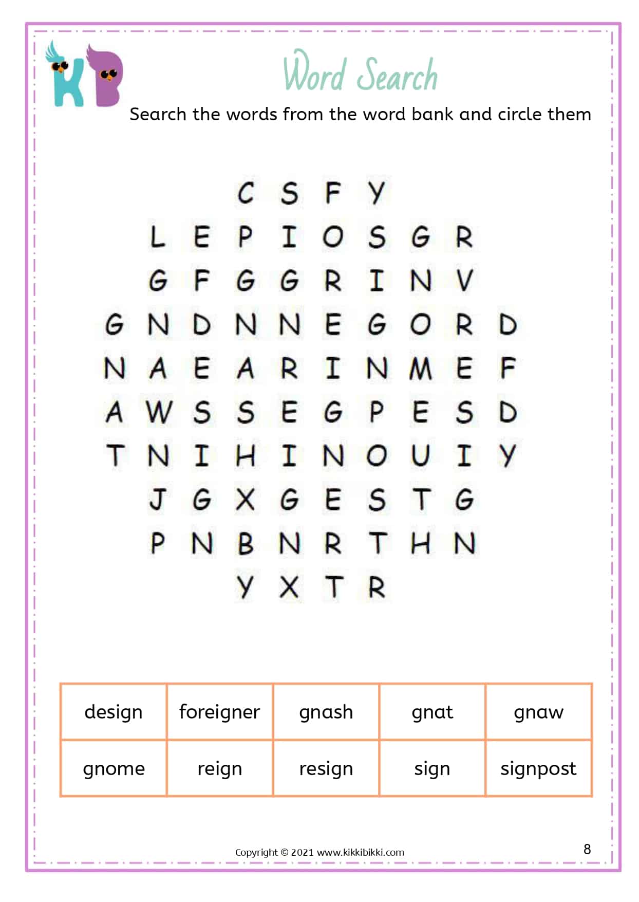 Exploring 'WR', 'KN', and 'GN' Sounds – Interactive Worksheets