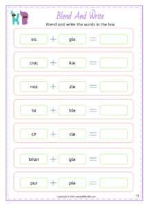 Handling Consonant +le | Free Phonics Printable Worksheets