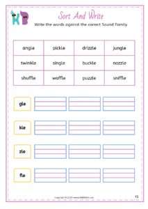 Handling Consonant +le | Free Phonics Printable Worksheets