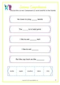 Handling Consonant +le | Free Phonics Printable Worksheets