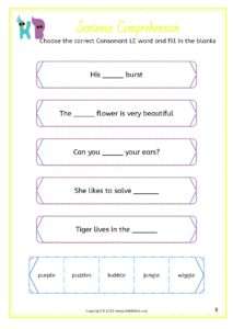 Handling Consonant +le | Free Phonics Printable Worksheets