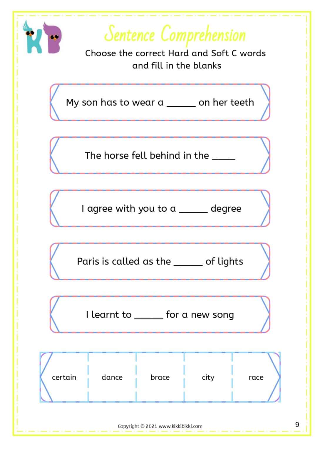 Hard and Soft C Worksheets - Free Phonics Printable - KikkiBikki