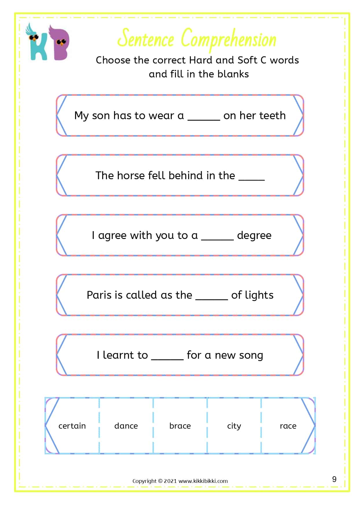 Hard and Soft C Worksheets - Free Phonics Printable - KikkiBikki