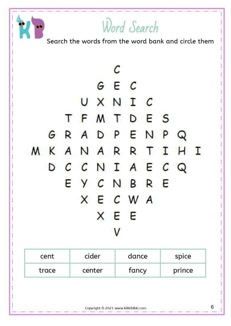 Phonics Fun: Introduction to Soft C Sound - Write the Word