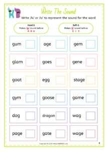 Hard and Soft G - Free Phonics Printable Worksheets - KikkiBikki