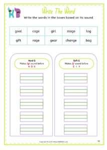 Hard and Soft G - Free Phonics Printable Worksheets - KikkiBikki