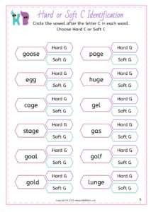 Hard and Soft G - Free Phonics Printable Worksheets - KikkiBikki
