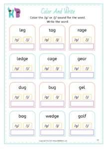 Hard and Soft G - Free Phonics Printable Worksheets - KikkiBikki