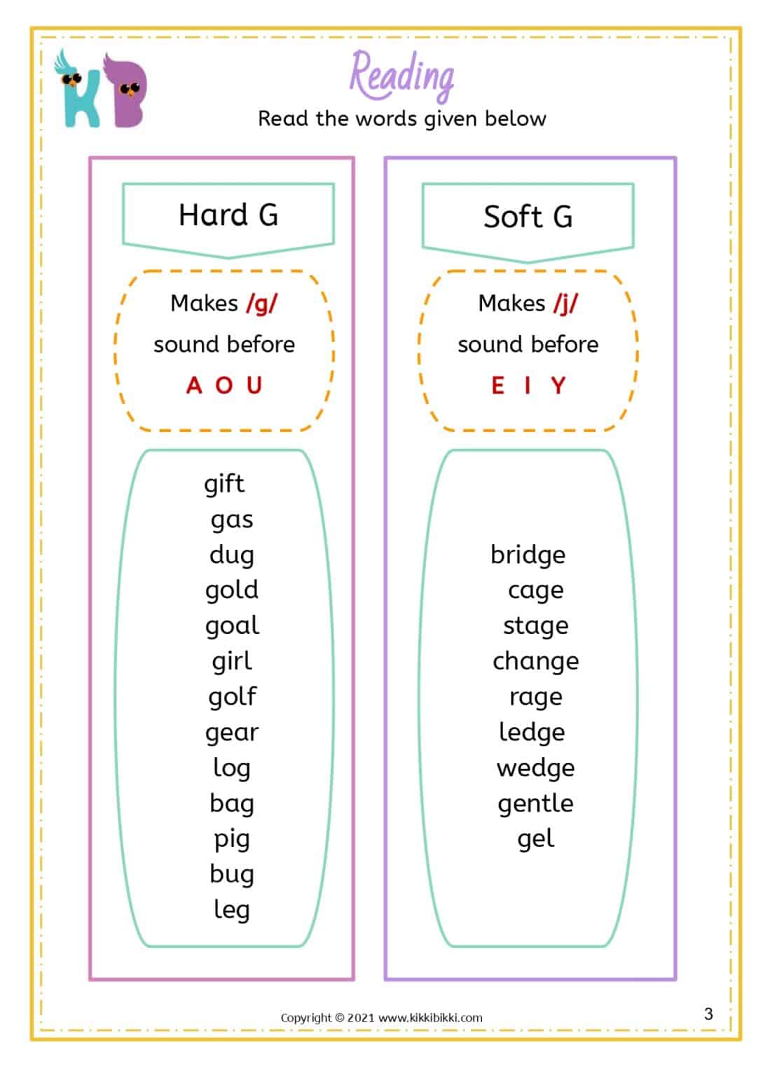 Hard And Soft G Free Phonics Printable Worksheets KikkiBikki Hard And Soft G Free Phonics Printable Worksheets KikkiBikki