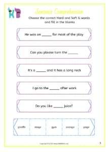 Learn to Spell Hard and Soft G - Free Phonics Printable Worksheet