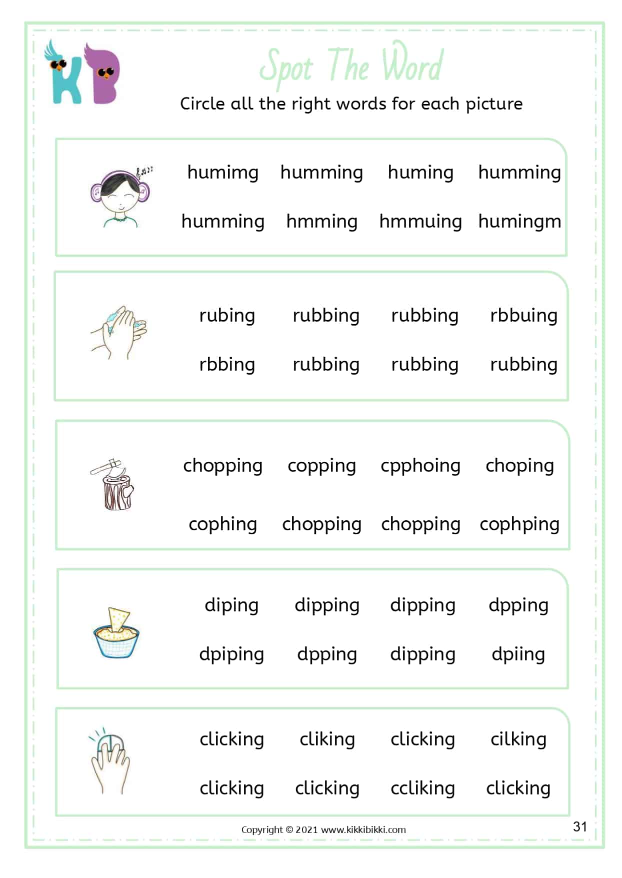 "Exploring Suffix -ing: Fun Spot the Word Worksheets"