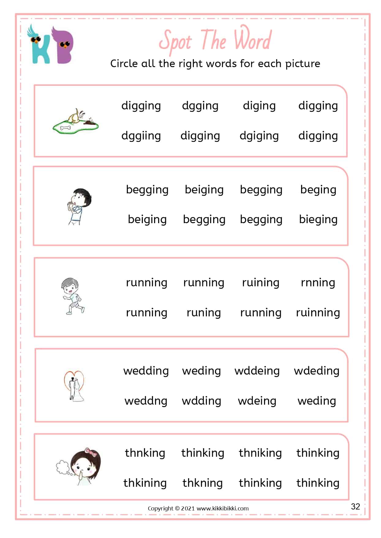 "Exploring Suffix -ing: Fun Spot the Word Worksheets"