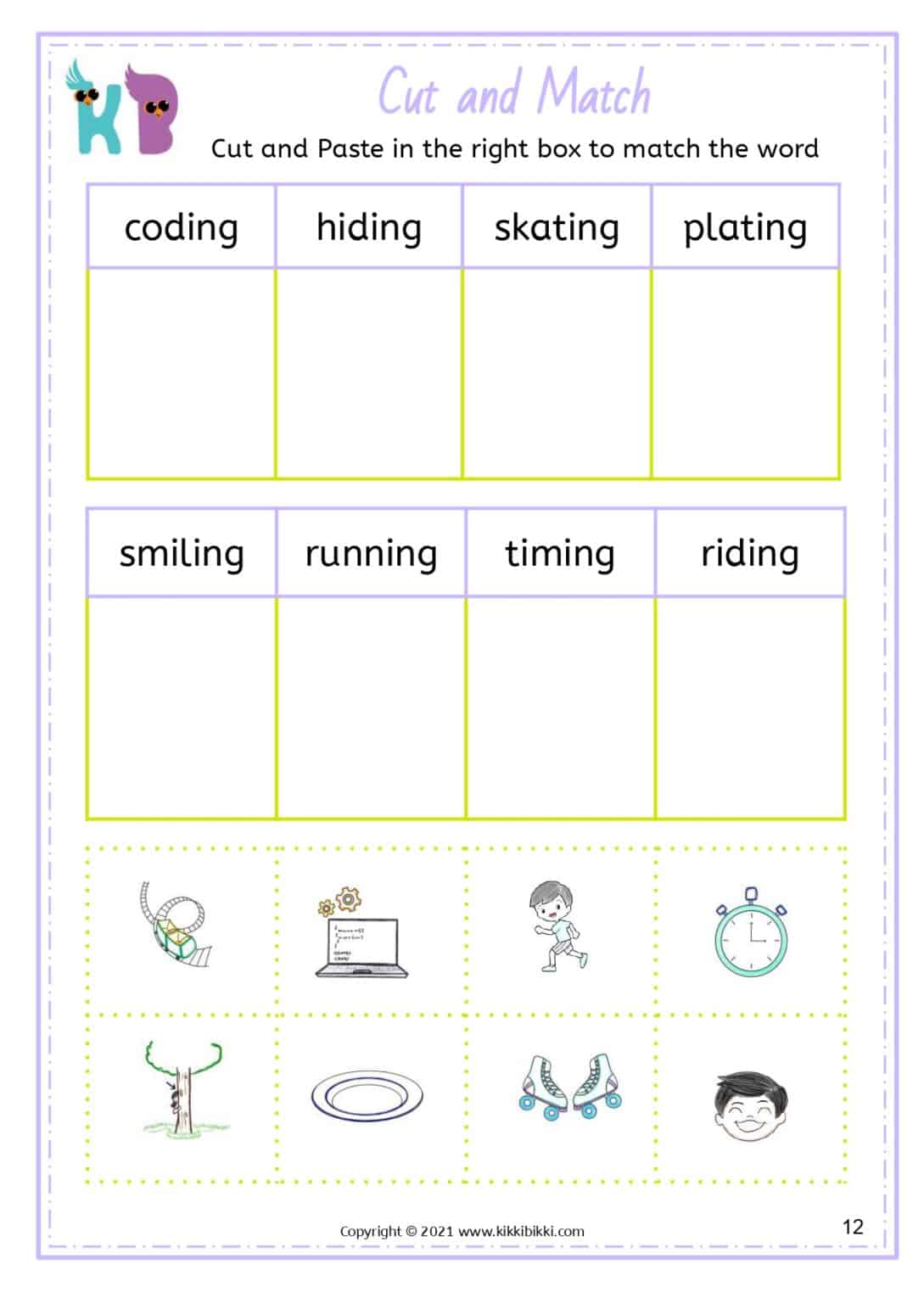 Adding Suffix-ing | Free Phonics Printable Worksheets