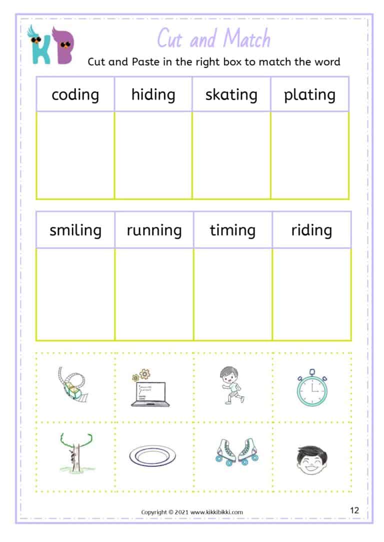 Adding Suffix-ing | Free Phonics Printable Worksheets
